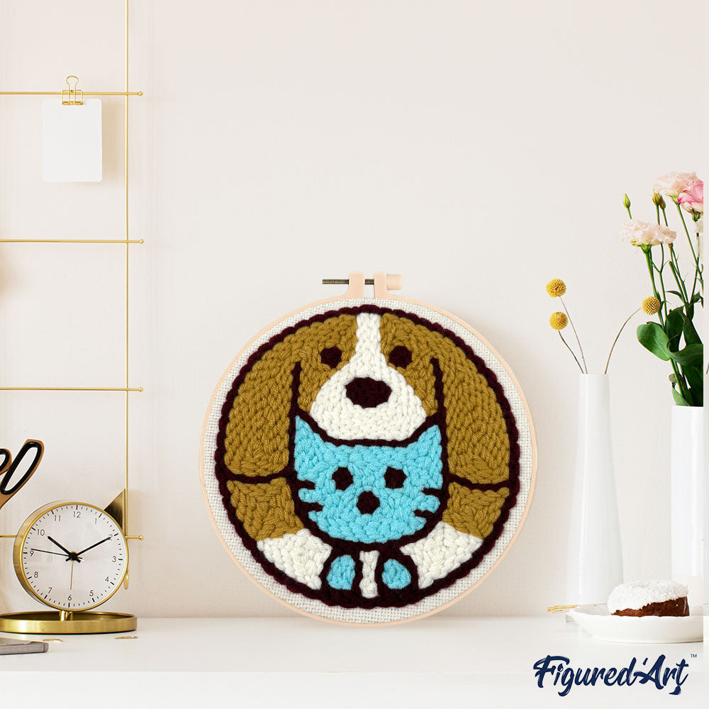 Punch Needle pakket Kat en hond – Figured'Art