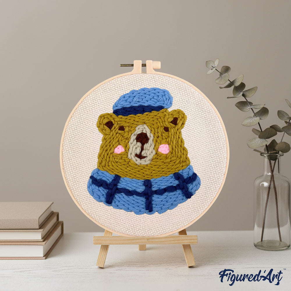 Punch Needle pakket Bruine beer 3 – Figured'Art