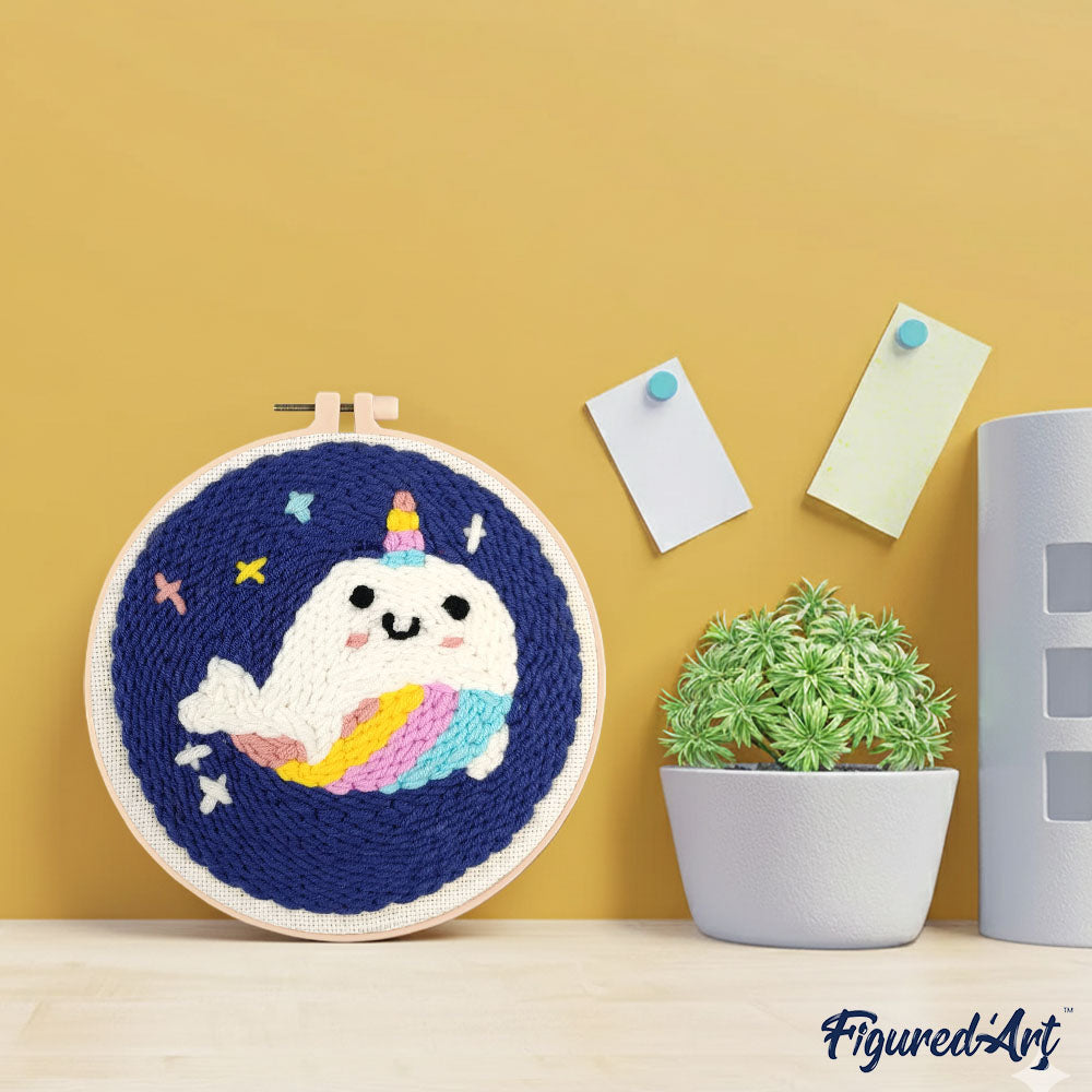 Punch Needle pakket Eenhoornwalvis – Figured'Art