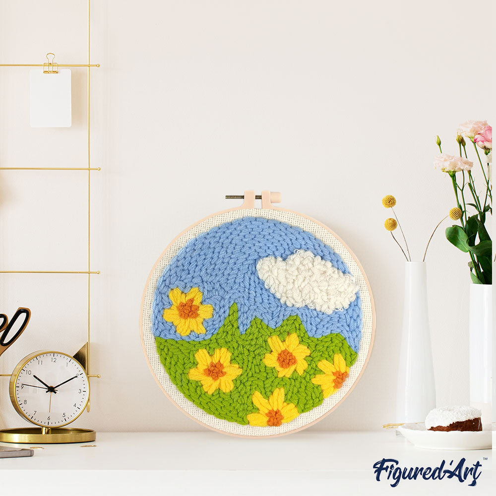 Punch Needle pakket Bloemenveld – Figured'Art