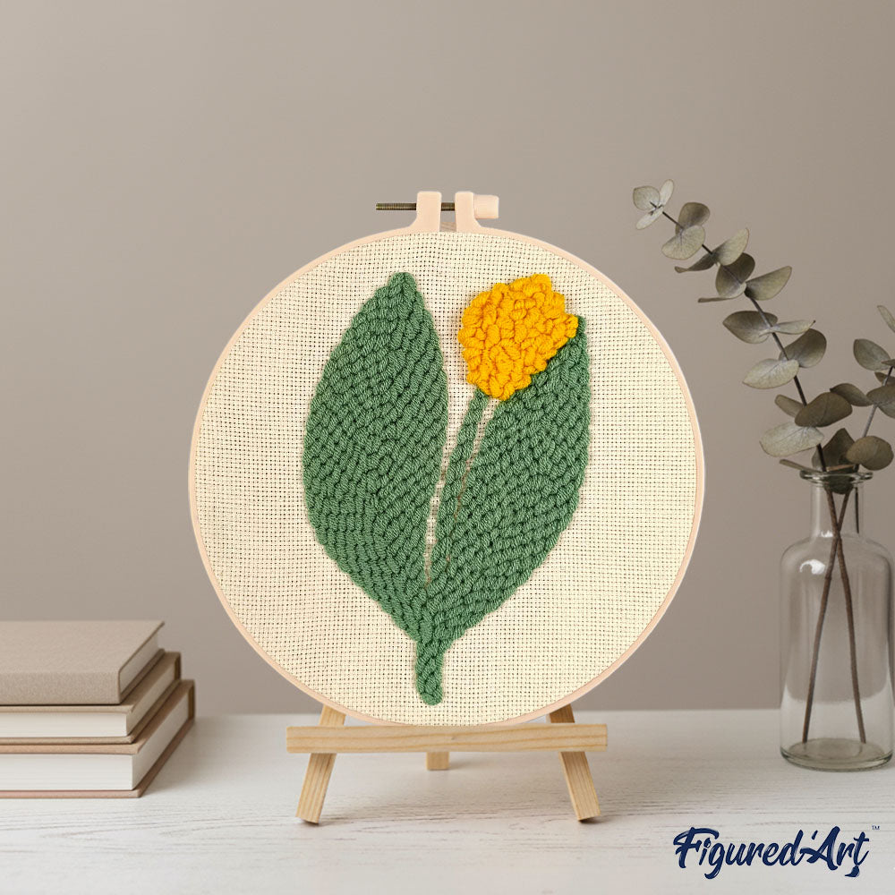 Punch Needle pakket Gele tulp – Figured'Art