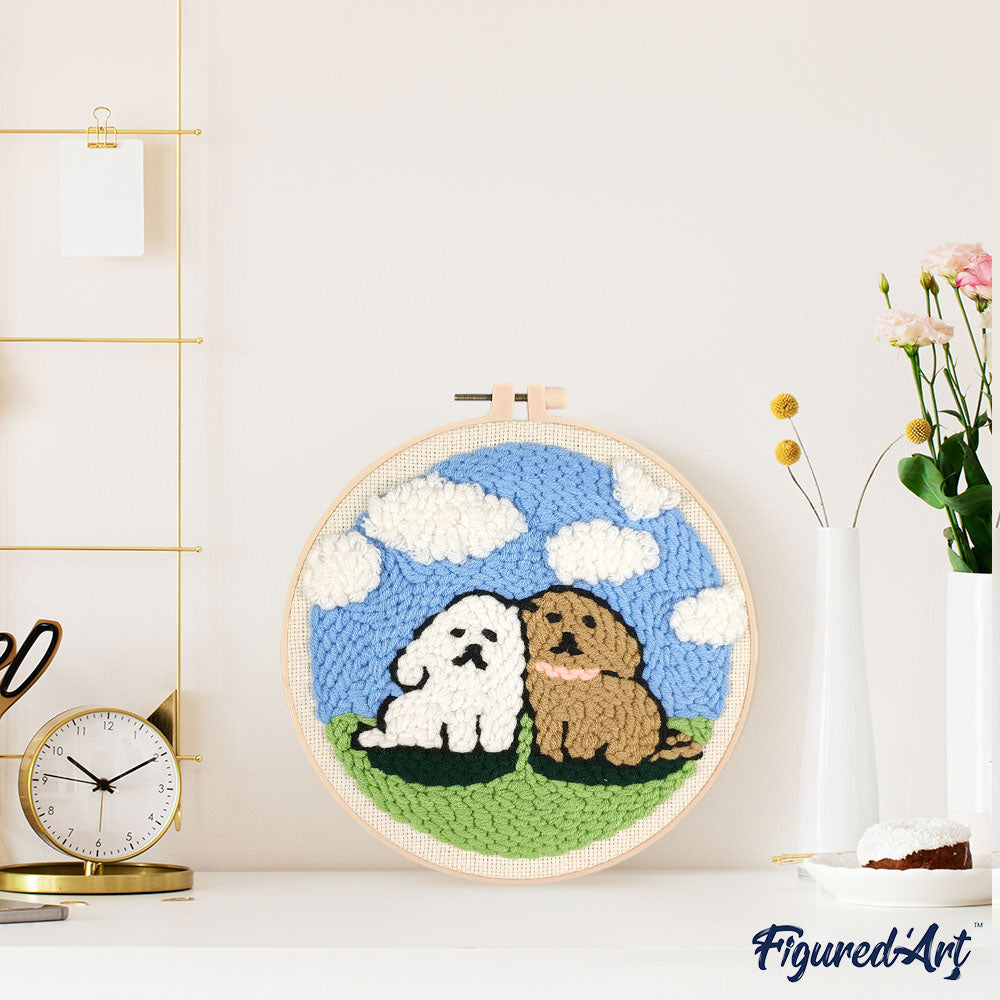 Punch Needle pakket Hondenduo – Figured'Art