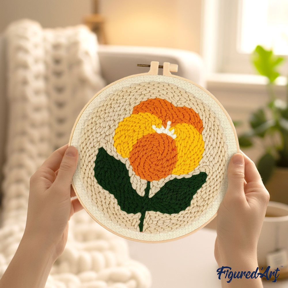 Punch Needle pakket Goudsbloem – Figured'Art