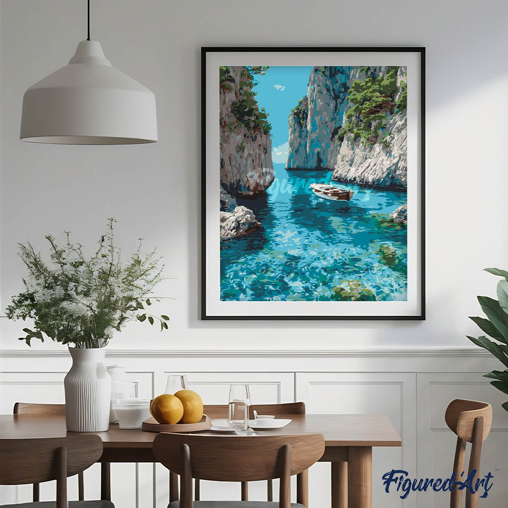 Schilderen op Nummer - Rustige Blauwe Inham – Figured'Art