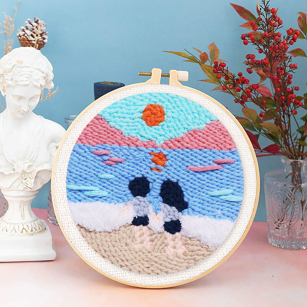 Punch Needle pakket Koppel op het strand – Figured'Art